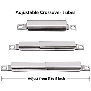 Criditpid Grill Replacement Part for Charbroil 463625217 463625219 463673519 463673019 463347017 463673517 463673017 463275517 463342119, 2Pack Grill Burner Heat Plate Ignitors Crossover Tube