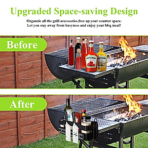 Griddle Caddy for Blackstone 28"/36", Upgraded Magnetic steel Grill Caddy Organizer for BBQ, Griddles Caddy Storage Box Space Saving Accessories No Drilling Needed