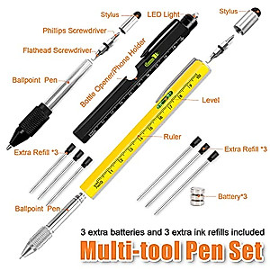 Stocking Stuffers for Men, 18 in 1 Snowflake Multitool Gifts for Men,9 in 1 Multitool Pen Set, Christmas Gifts for Men