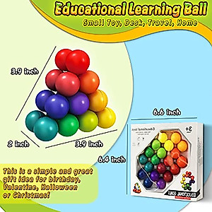 Dr.Kbder Sensory Fidget Toys for Kids Toddler, Autism Rainbow Fidget Ball Autistic Gift Quiet Cool ADHD Desk Toys, Airplane Travel Toys Stocking Stuffers for Girls Boy 1-12 Year Old Age, Non-Magnetic