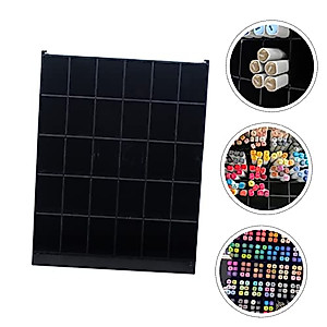 NUOBESTY Home Plastic Grids Hole Household Desk Organizer Pencils Storage Display Accessories - Eyeliner Art Shelf Multi-slot Brushes Cosmetic Container Pen -grid Black Stationary Paint