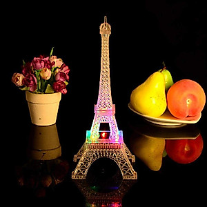 NUOBESTY 2pcs Eiffel Tower Night Lights LED Table Lamps RGB Color Changing Lamps Eiffel Tower Ornaments for Living Room Bedroom Nursery Room 136cm