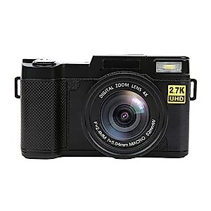 Goshyda 3in LCD Screen Digital Camera 180 Degree Rotation 2.7K 48MP High Definition Camera with Automatic Flash