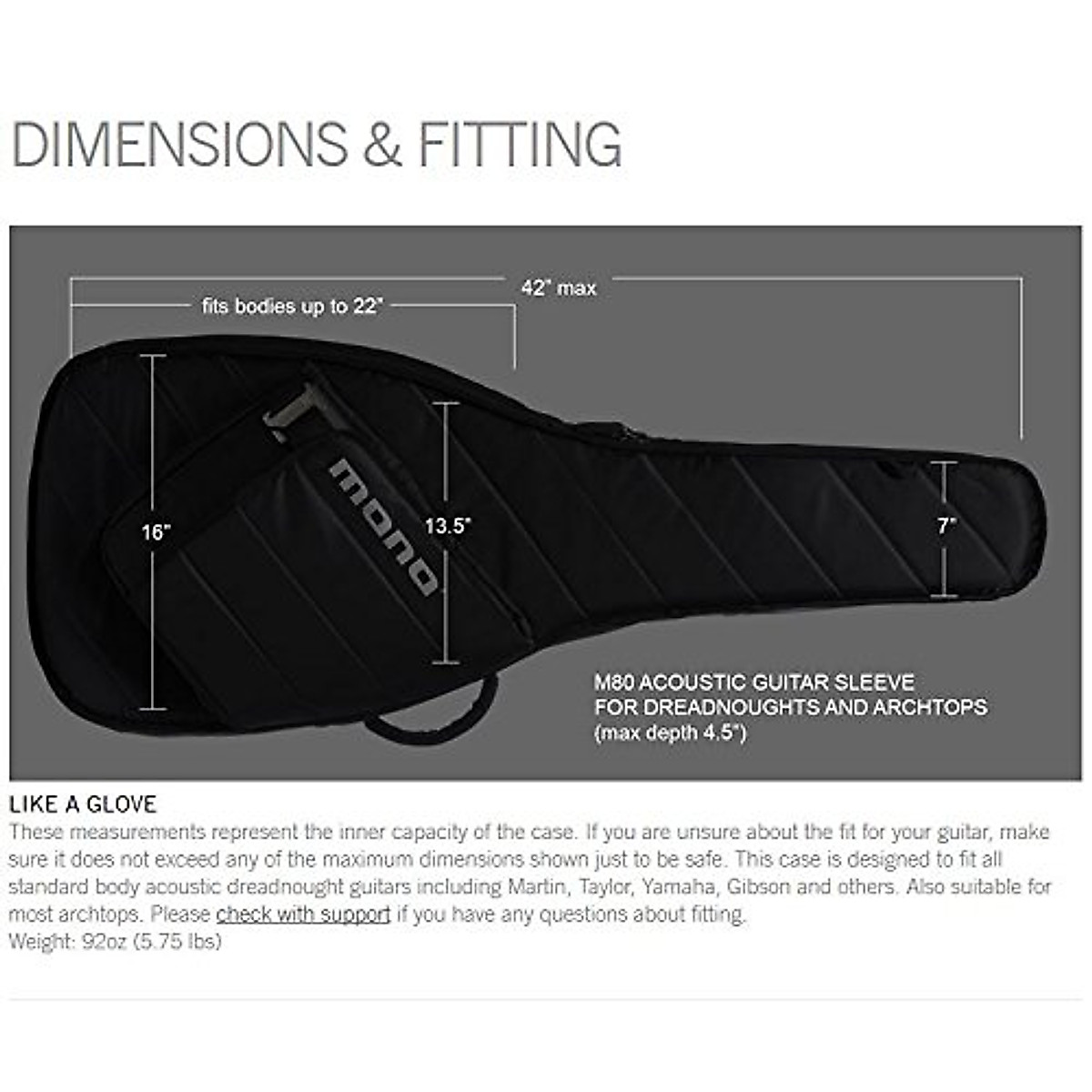 Mono Guitar Sleeve Dreadnought Ash