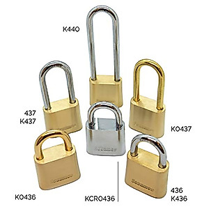 Sesamee K440 4 Dial Bottom Resettable Combination Brass Padlock with 4-Inch Hardened Steel Shackle and 10,000 Potential Combinations