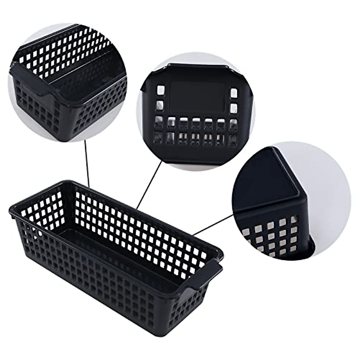Innouse Slim Plastic Storage Baskets, Small Desktop Baskets, Set of 6