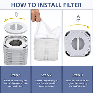 A1 Filter Compatible with VEWIOR Air Purifie-r A1, HQSC-50, HQKJ-80, AMEIFU AP01W, KOIOS HQKJ-50 Tailulu PUR0003, H13 True HEPA Filter for VEWIOR A1 Air Purifie-r Replacement Filter, 2 Pack