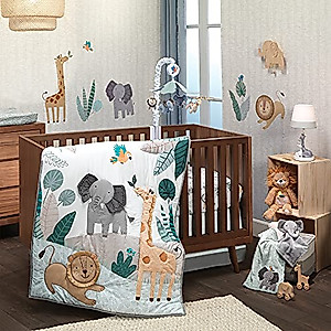 Lambs & Ivy Jungle Friends Soft, Warm & Cozy Safari Changing Pad Cover - Gray