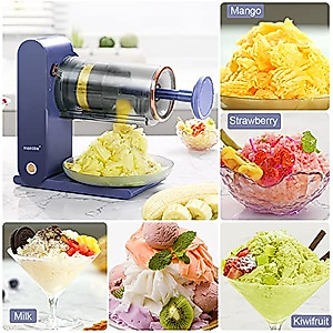 Shaved Ice Maker Snow Cone Rechargeable Slushie Machine Ice Cream Maker for Kids and Family Portable USB Charger 2 Set Block Ice Molds (purple)