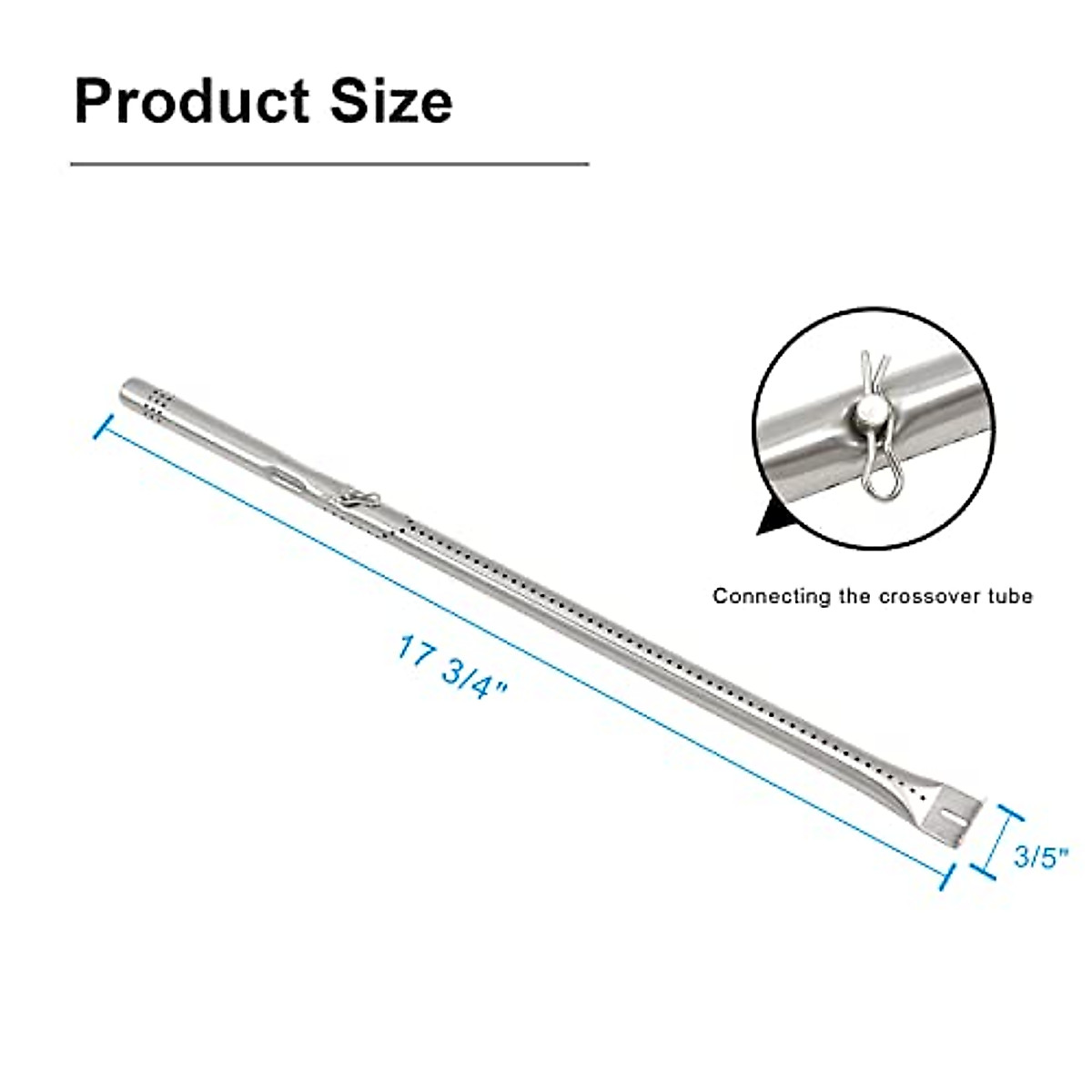 Grill Part Kit Replacement for Charbroil Performance 5 Burner Gas Grills 463347519 463347017 463335517 463276517 463244819 463376319, Heat Plates, Burners, Adjustable Crossover Tube, Stainless Steel
