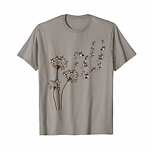 Tricolor Corgi-Shirt Women Dandelion Flower Mom Lover Gift T-Shirt