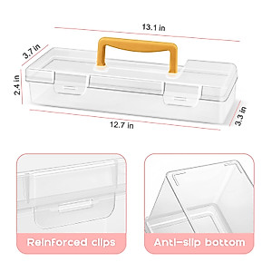 Vowcarol 2 Pack Paint Brush Case Portable, Long Paint Brush Storage Box, Paint Brushes Holder