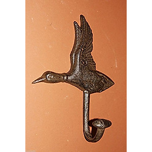 Cast Iron Home Decor Collectibles Duck Hunter Set Mudroom Duck Coat Hat Hooks, Set of 4