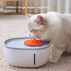 Cat Water Fountain, 67oz/2L Pet Fountain Cat Water Dispenser with Super Sound-Off Smart Pump and LED Indicator,Cat and Dog Fountain with 3 Replacement Filters,for Cats and Small Dogs