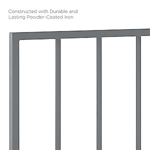 Modway Tatum Modern Farmhouse Metal Queen Headboard in Black