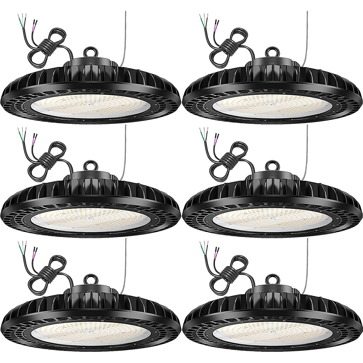 OPENLUX 6 Pack 500W UFO Led High Bay Light 5000K 72500lm 1-10V Dimmable High Bay Led Lights Led High Bay Lights Alternative to 1600W MH/HPS for Gym Factory Warehouse Shop Barn Garage