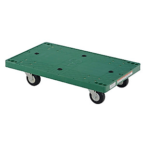 Vestil POS-1830 Plastic Dolly, 500 lb. Capacity, 6" Height Deck x 18" Width x 30" Depth , Green