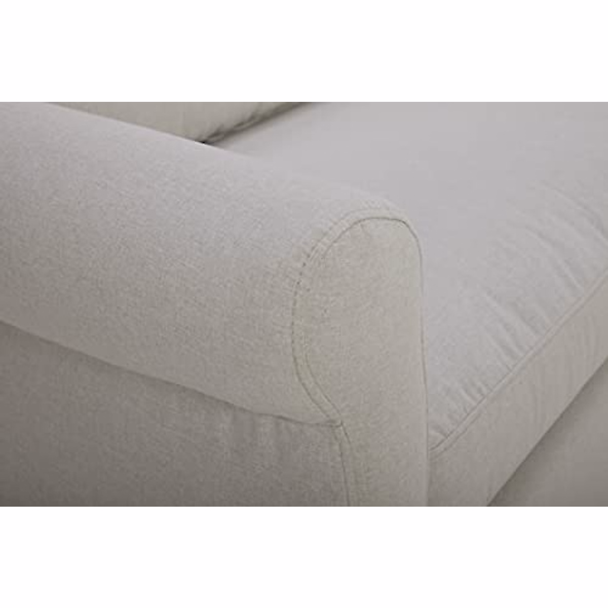 Amazon Brand – Stone & Beam Balkan Contemporary Rolled-Arm Sofa Couch, 91"W, Chalk