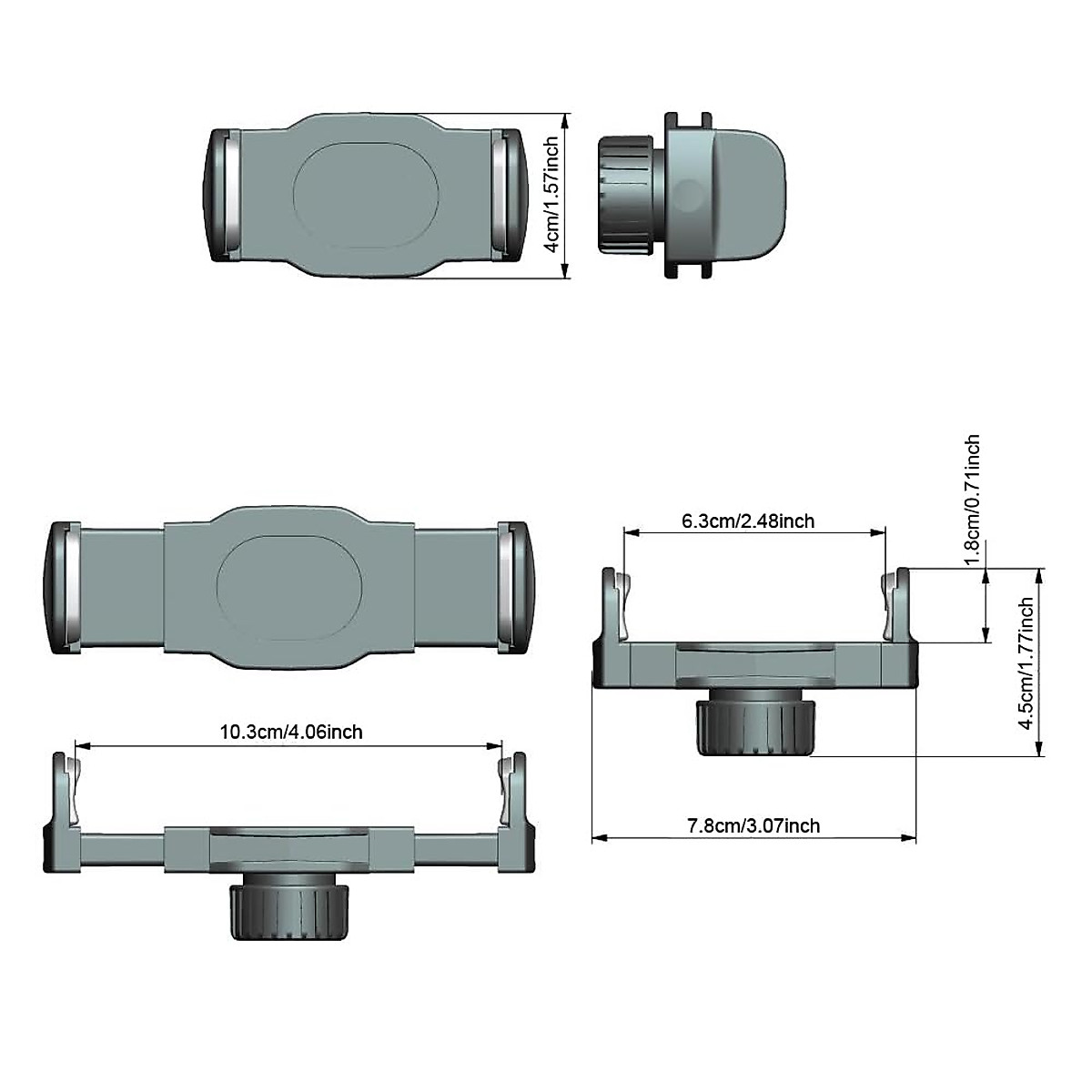 ThtRht 2 Pack Phone Holder Mount Clip Ball Joint Connector Socket Replacement 17mm Rotating Ball Head with Fixed Nut for Car Wireless Charger Cellphone Clamp Ring Light Selfie Hose Stand Bracket