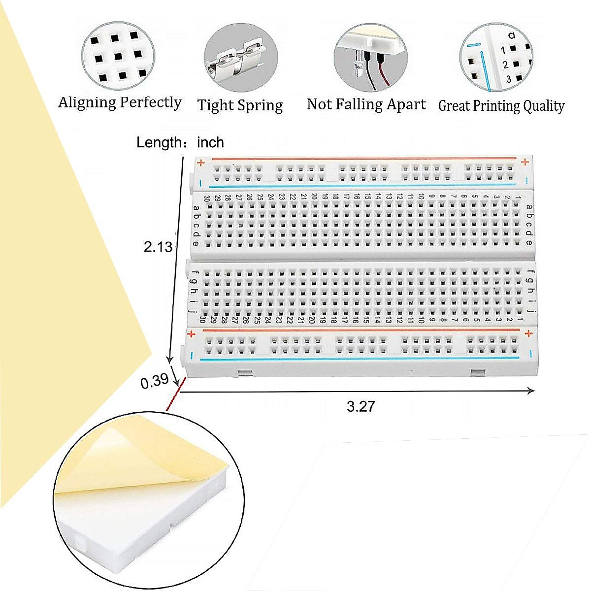 DaFuRui Breadboard Jumper Wire Kit with 400-Point Breadboard、65pcs Multiple Sizes M/M Bread Board Jumper Wire、140 Pieces 2-125 mm U-Shape Preformed Jumper Wire Kit