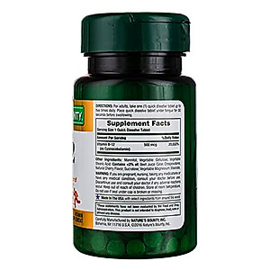 Nature's Bounty Vitamin B-12 500 Mcg, 100 Count
