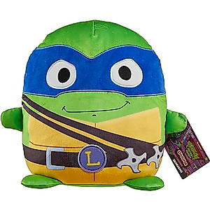Mattel Teenage Mutant Ninja Turtles: Mutant Mayhem Plush Toys Cuutopia, 10 Inch Rounded Leonardo Kawaii-Style Plush, Blue Masked Leo Collectible