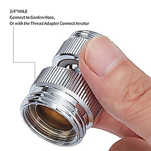 LitartPRO Lead-Free Swivel Faucet Adapter Kit, 15/16" or 55/64" x 3/4" Garden Hose Adapter for Male to Male & Female to Male - Chrome Finished