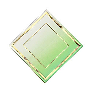 Ottin Ombre Lime Neon Green Party Supplies 50-counts Festive Paper Plates and Napkins Set for Birthday Wedding Engagement Mother's Day Baby Shower