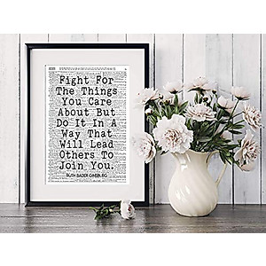 3-Pack Ruth Bader Ginsburg Quotes Bundle, Fight for the Things, Real Change, and Women Belong, Notorious RBG, Dictionary Art Photo Print, 8x10 Unframed