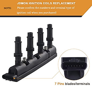 JDMON Ignition Coil Pack Compatible with Chevy Cruze Sonic Trax Volt Buick Encore 2013-2018 Cadillac ELR 2014-2016 1.4L L4 Replace for UF669 55577898 55579072 D521C