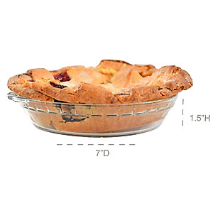 Home-X Pie Bakeware Set of 2, Glass Baking Accessories, 7” Dessert Pie Plates