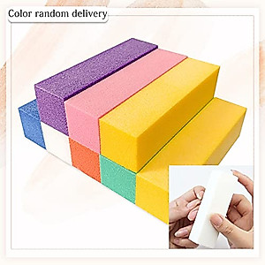 JOVANANail Files & Buffer, 100/180 Double Grit Sided Nail Files Reuseable Manicure Tools Kit Professional Rectangular Art Care Buffer Block Tools 2 Pcs/Pa(Black)(Purple)