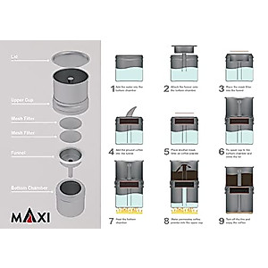 Maxi Coffee Maker, Titanium Moka Pot, 5oz each brew, backpacking friendly