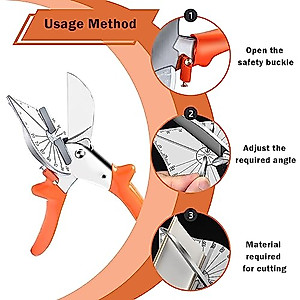 Multi Angle Miter Shear Cutter, 45-135 Degree Adjustable Angle Scissors Trim Shears Hand Tools for Cutting Soft Wood, Plastic, PVC and Other