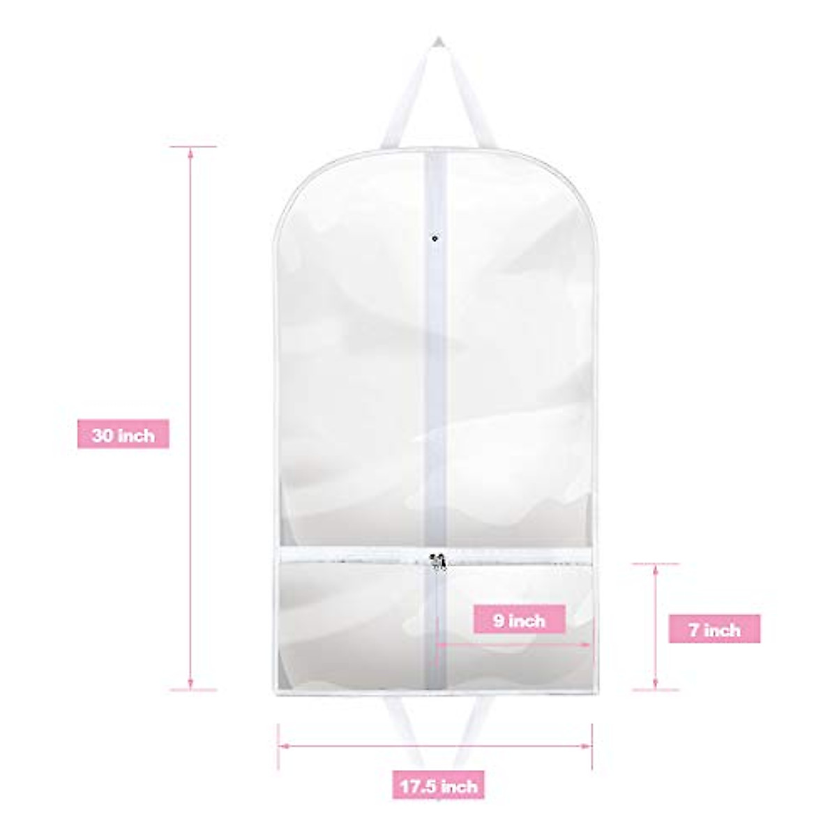 Maitys Clear PVC Hanging Costume Garment Bag Costume Bags Suit Cover with Zipper Pockets for Storage Travel Dance Garment (Classic Style)