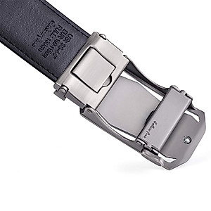 Men Belts Leather Male Slide Ratchet Work Dress Strap w Interchangeable Buckle Beltox … (Black03, 28"-38" Waist Adjustable)