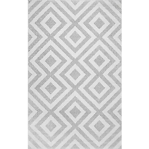 nuLOOM Zadie Geometric Accent Rug, 3x5, Light Grey