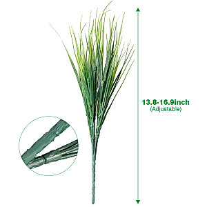 JEMONG 30 Bundles Artificial Grasses Outdoor UV Resistant Fake Grasses No Fade Faux Plastic Plants Garden Porch Window Box Decorating…