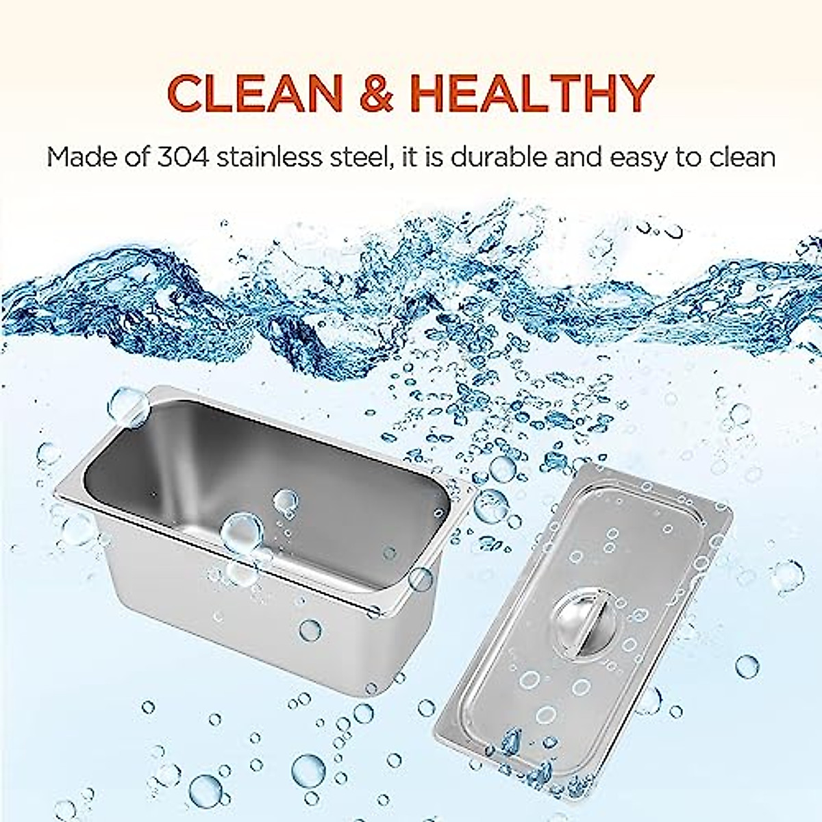 Cavlhils 3-Pan Commercial Bain Marie Buffet Steam Table Stainless Steel Food Warmer, 3x7QT 6" Deep 1500W Electric Countertop Warmers with 86-185°F Temp Control for Parties, Catering, Restaurant