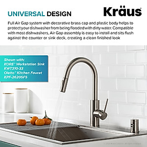 KRAUS Dishwasher Air Gap in Spot Free All-Brite™ Stainless Steel, KAG-1SFS