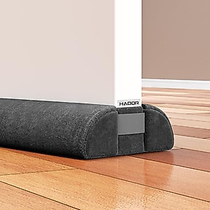 HADOR Door Draft Stopper for Bottom of Door, 36 Inch Under Draft Air Noise Light Blocker 30"- 36" Double Side Triangle Soundproof Sweep Filler Seal Gap up to 1.7" for Patio Sliding Door Guard, Black