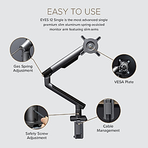 POUT E12 Dual Monitor Arm Mount Stand for Desk- Adjustable Full Motion Tilt/Swivel/Rotate 4-20lbs Capacity 75x75mm 100x100mm VESA 17"-32" Display Each - Extends 19" Forward & 17" High (White/Silver)