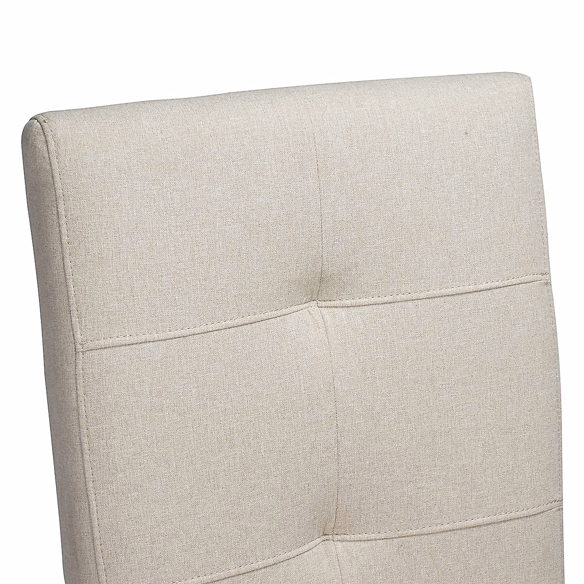 FurnitureR Dining Chairs Set of 2 Upholstered Fabric High Back Polka Dots Design with Wood Legs and Padded Seat for Kitchen Restaurant Living Room, Beige