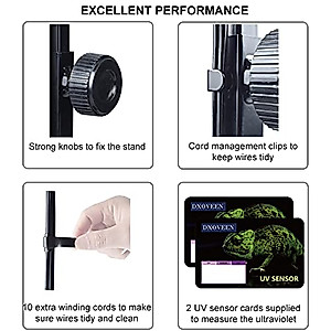 DXOVEEN Reptile Lamp Stand, Heat Lamp Stand for Reptiles, Large Metal Lamp Holder Adjustable from 15inch to 37inch Suitable for Snake and Bearded Dragon Habitat