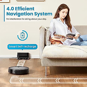 ROPVACNIC Robot Vacuum Cleaner with 3000Pa Cyclone Suction, APP/Voice/Remote Control, Automatic Self-Charging Robotic Vacuum, Scheduled Cleaning, Ideal for Pet Hair, Hard Floor, Low Carpet