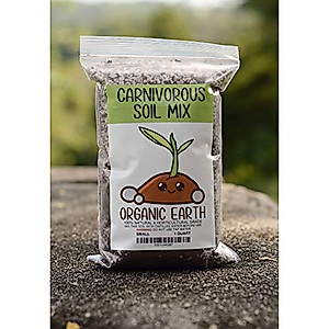 Organic Earth Carnivorous Plant Soil Mix 1 QT - Plant Food Peat Moss & Perlite for Carnivorous Plants - Terrarium Soil, Pitcher Plant Soil, Venus Fly Trap Soil