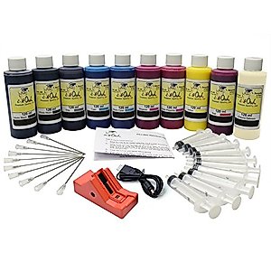 InkOwl Refill Kit Replacement for Canon PRO-10 Printers (PGI-72 Ink) - 10x120ml USA Pigment Ink Plus The chip Resetter