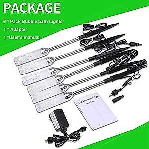 GreenClick Pathway Lights Outdoor, Extendable 6 Pack 570 Lumen Bright LED Path Lights, IP65 Waterproof 12V Landscape Lighting Cool White Acrylic Bubble Garden Lights for Lawn Patio Yard, 6000K