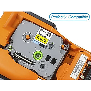 NodiSem 3 Pack TZe 24mm Yellow Label Tape Compatible for Brother TZ651 TZe651 Laminated P Touch Tape 24mm 0.94 Inch (Black on Yellow) for Brother Label Maker PT-D600 PT-P700 PTP750W PTH500LI