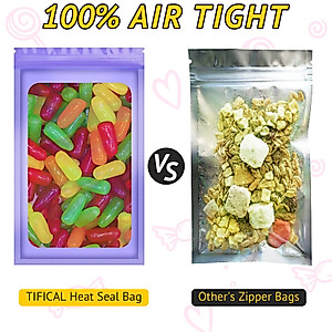 TIFICAL Holographic Sample Resealable Bags for Small Business, Foil Freshies Bags for Food Storage,Packaging, Eyelash, Jewelry, Lip Gloss,Smell Proof, 100 PCS
